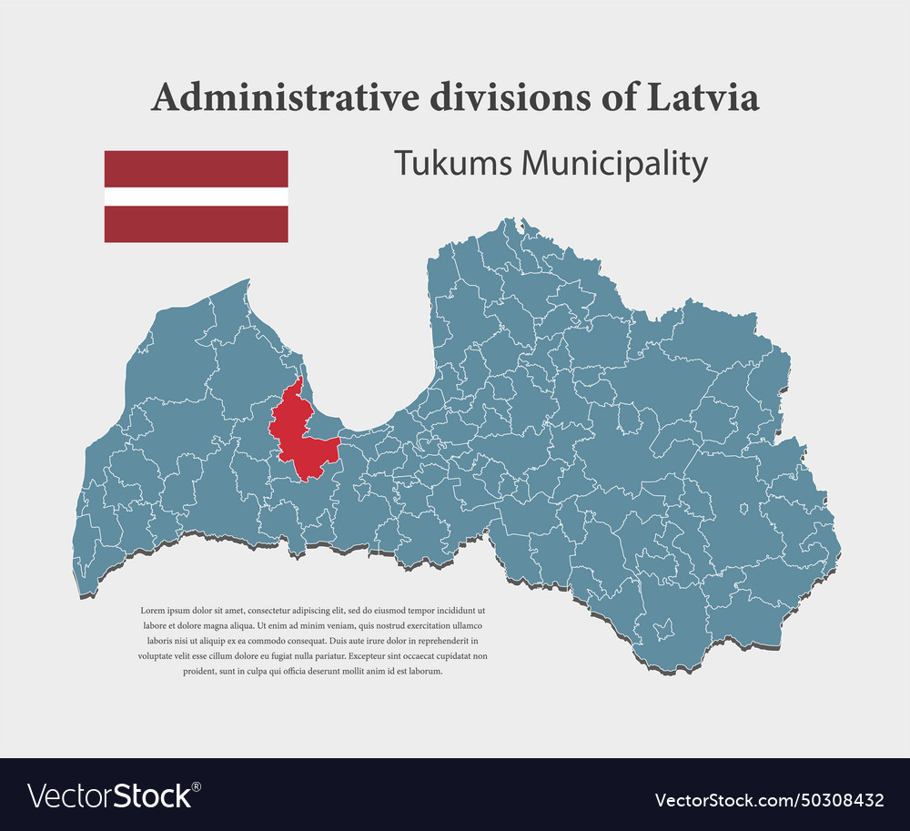 Map latvia tukums municipality Royalty Free Vector Image Map latvia tukums municipality Royalty Free Vector Image