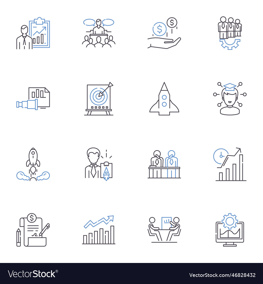 Process mapping line icons collection flowchart Vector Image Process mapping line icons collection flowchart Vector Image