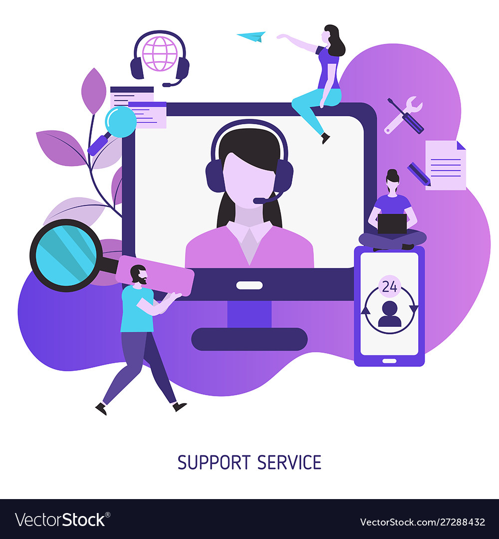 Support service concept Royalty Free Vector Image