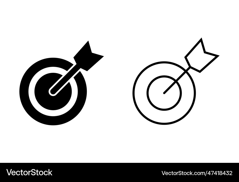 Target icon set goal icon marketing icon Vector Image