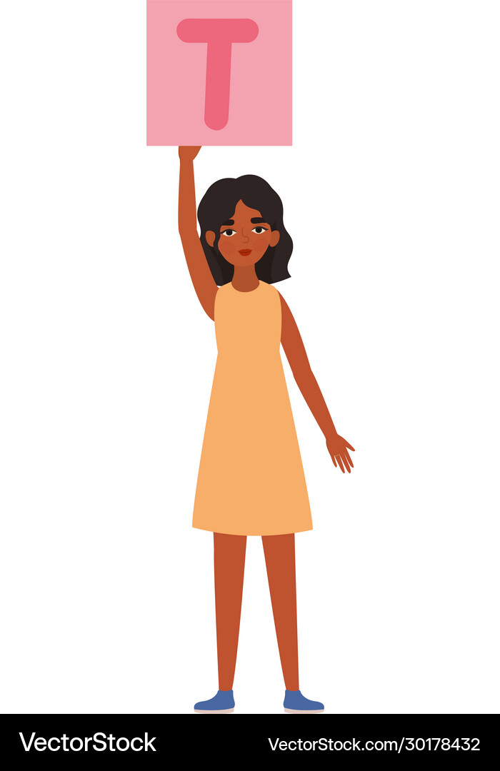 Woman with banner design Royalty Free Vector Image