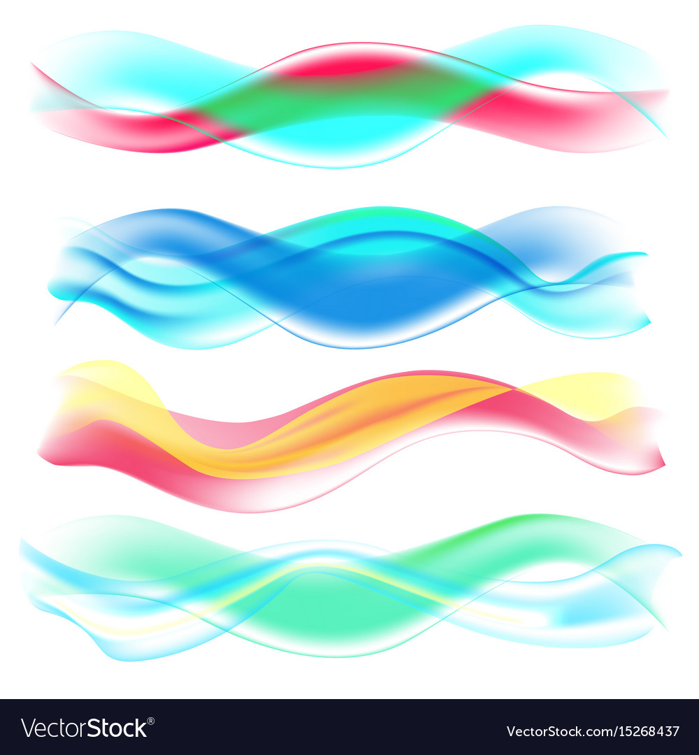 Abstract colored wave set Royalty Free Vector Image