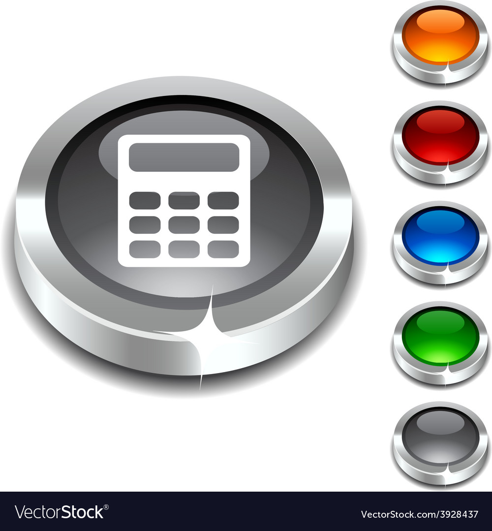 Calculate 3d button Royalty Free Vector Image - VectorStock
