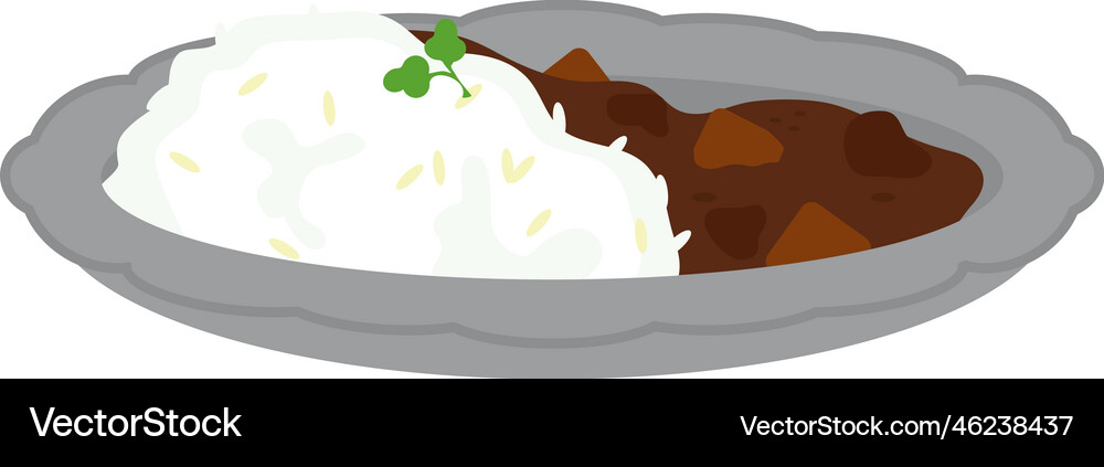 Curry and rice indian food Royalty Free Vector Image