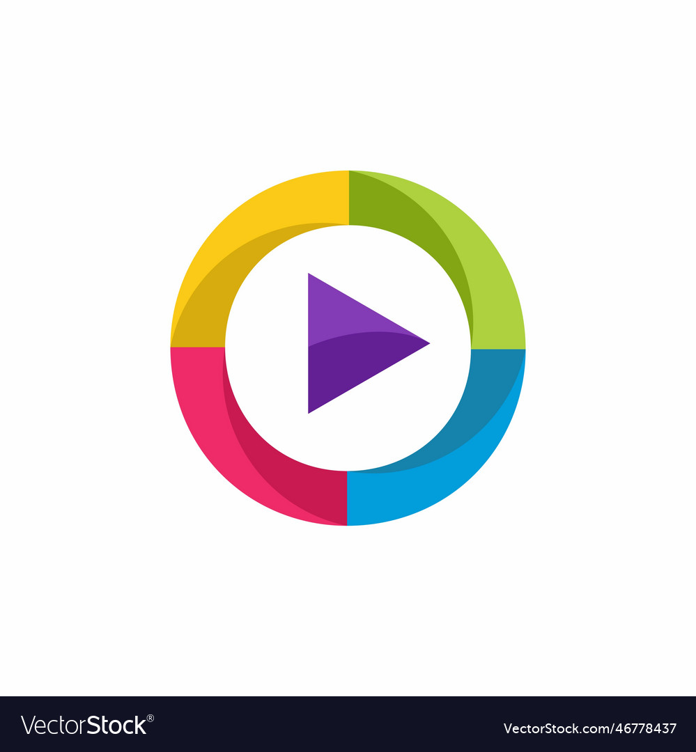 Media play button logo design Royalty Free Vector Image Media play button logo design Royalty Free Vector Image