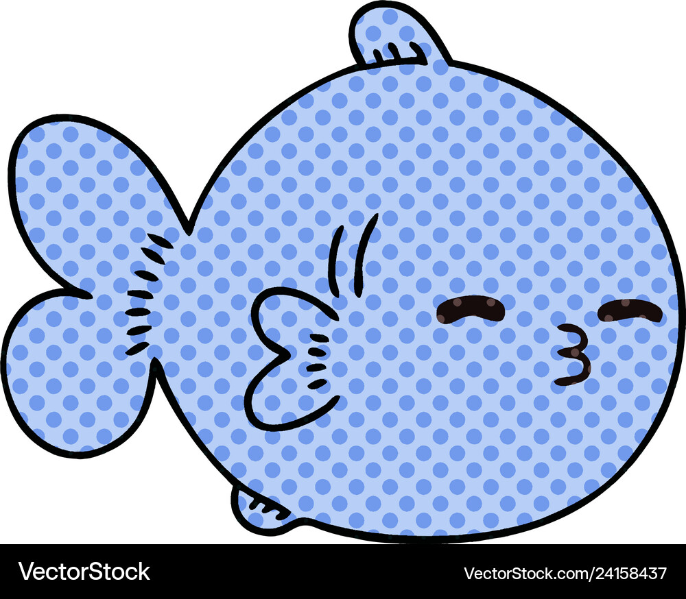 Quirky comic book style cartoon fish Royalty Free Vector