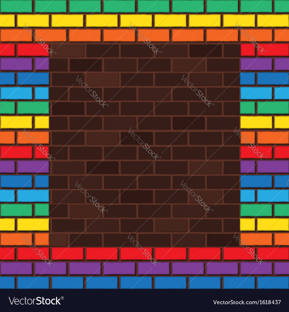 Rainbow bricks Royalty Free Vector Image - VectorStock