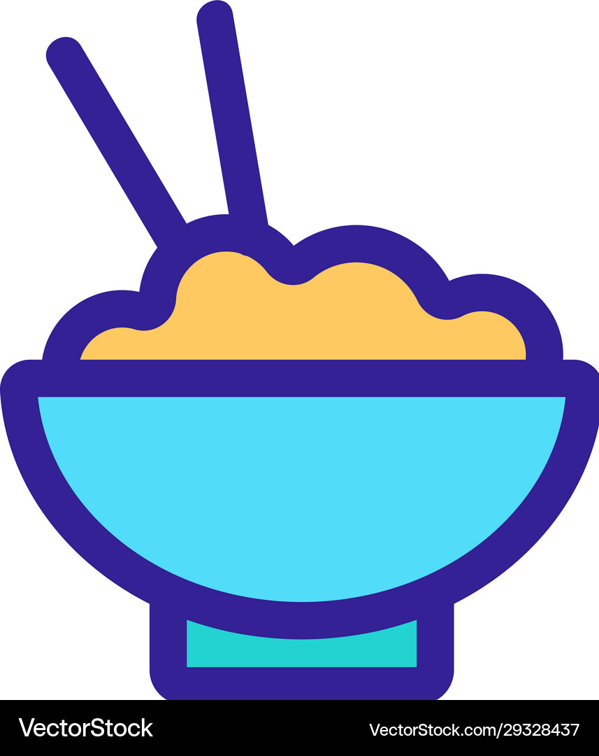 Rice icon isolated contour symbol Royalty Free Vector Image