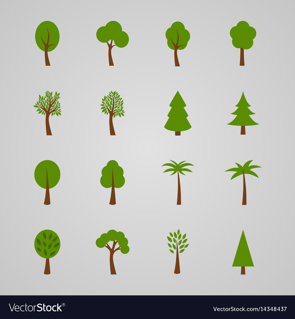 Set of tree icons Royalty Free Vector Image - VectorStock