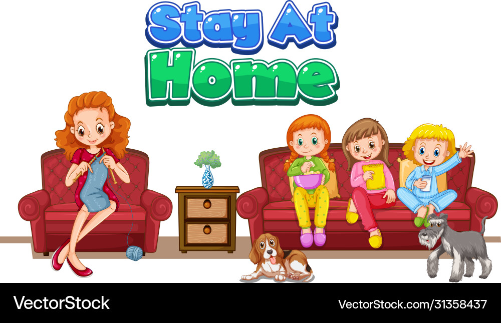 Stay home to prevent coronavirus Royalty Free Vector Image