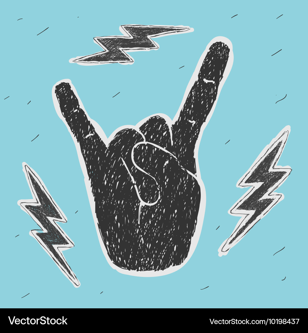 The Hand Symbol Heavy Metal Royalty Free Vector Image