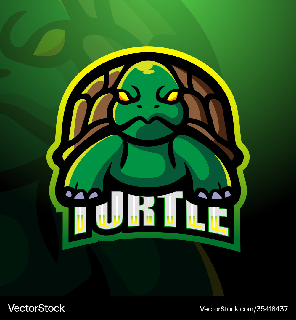 Turtle mascot esport logo design Royalty Free Vector Image