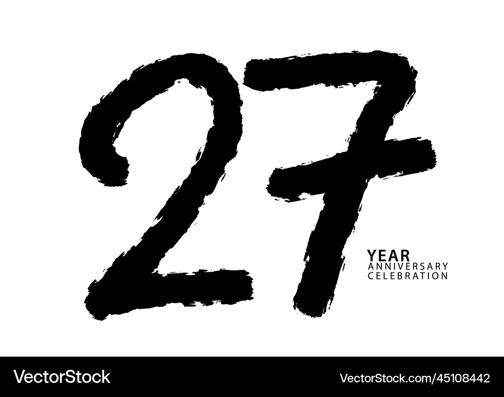 27 year anniversary celebration black color Vector Image