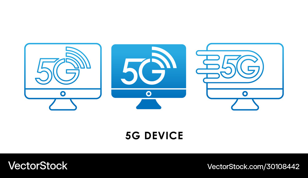 5g device icon logo internet connection Royalty Free Vector