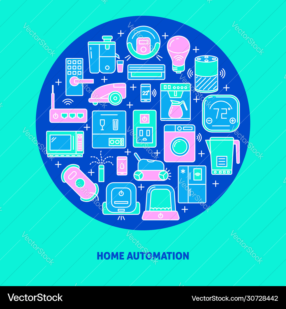 Automated home round poster template with smart Vector Image