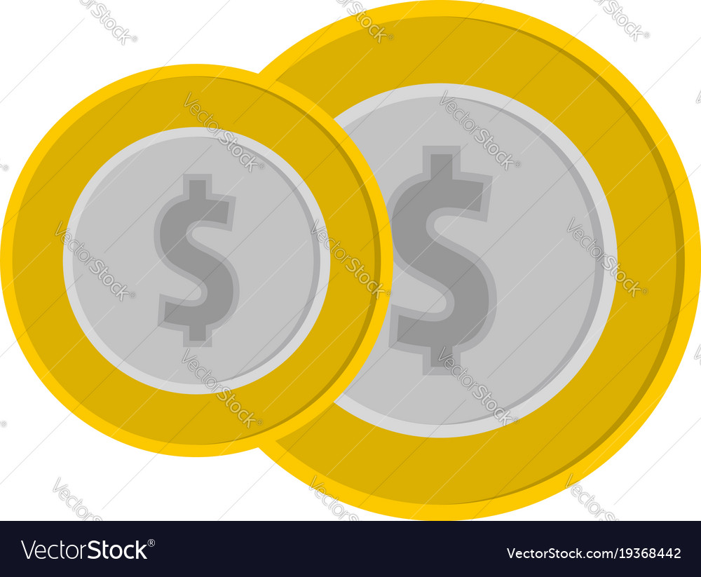 Coin icon flat style Royalty Free Vector Image
