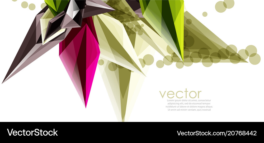 Color glass crystals on white background Vector Image