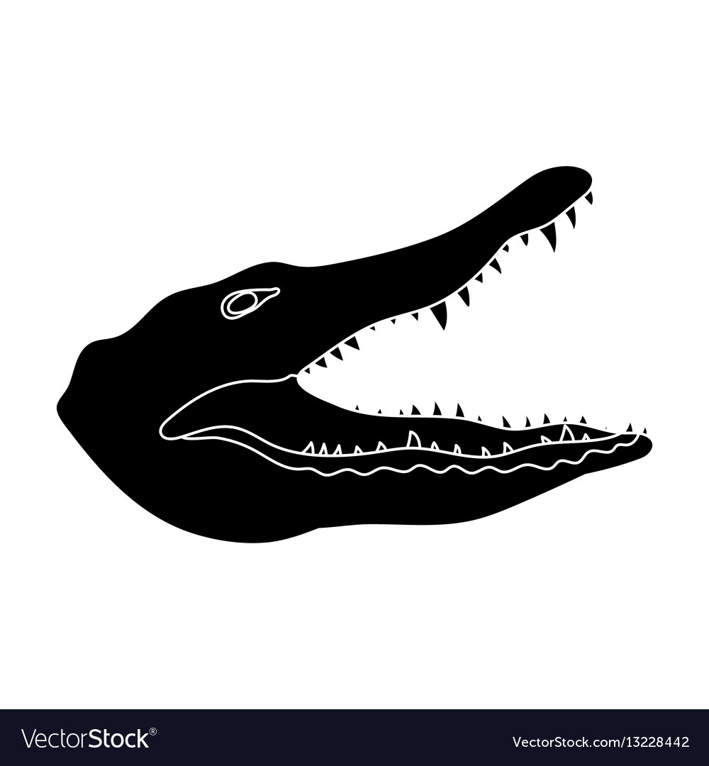 Crocodile icon in black style isolated on white Vector Image