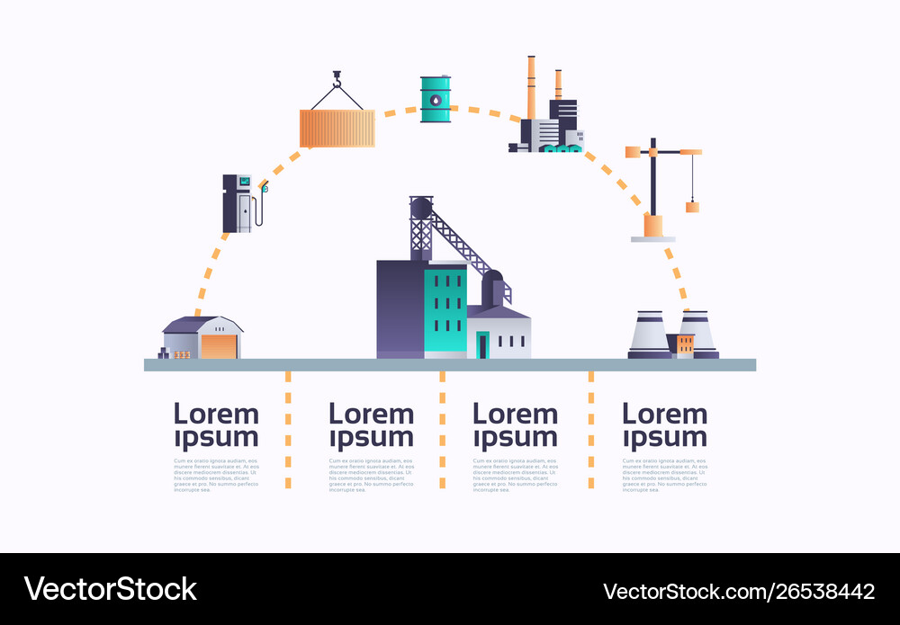 Factory building icon infographic template plant Vector Image