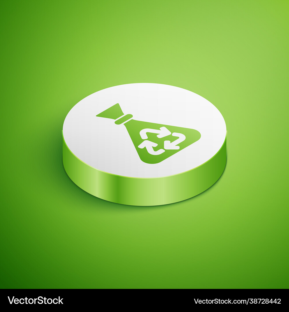 Isometric garbage bag with recycle symbol icon Vector Image
