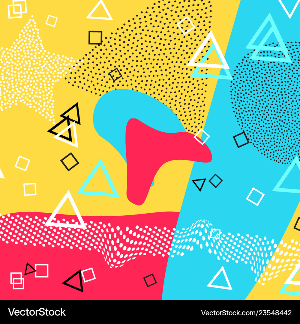 Memphis pattern of geometric shapes for tissue Vector Image