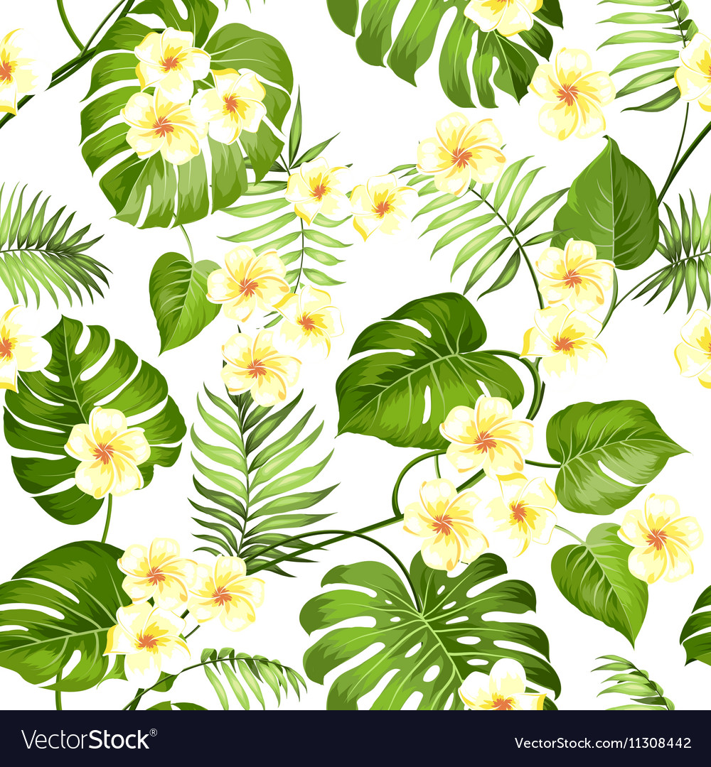 Seamless Tropical Flower Royalty Free Vector Image