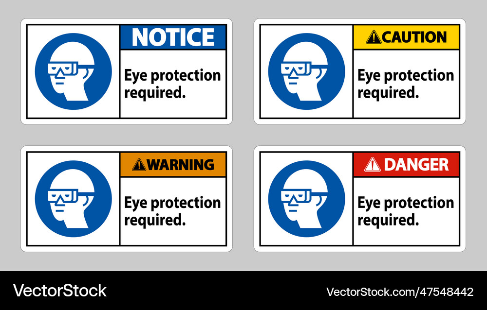 Sign eye protection required on white background Vector Image