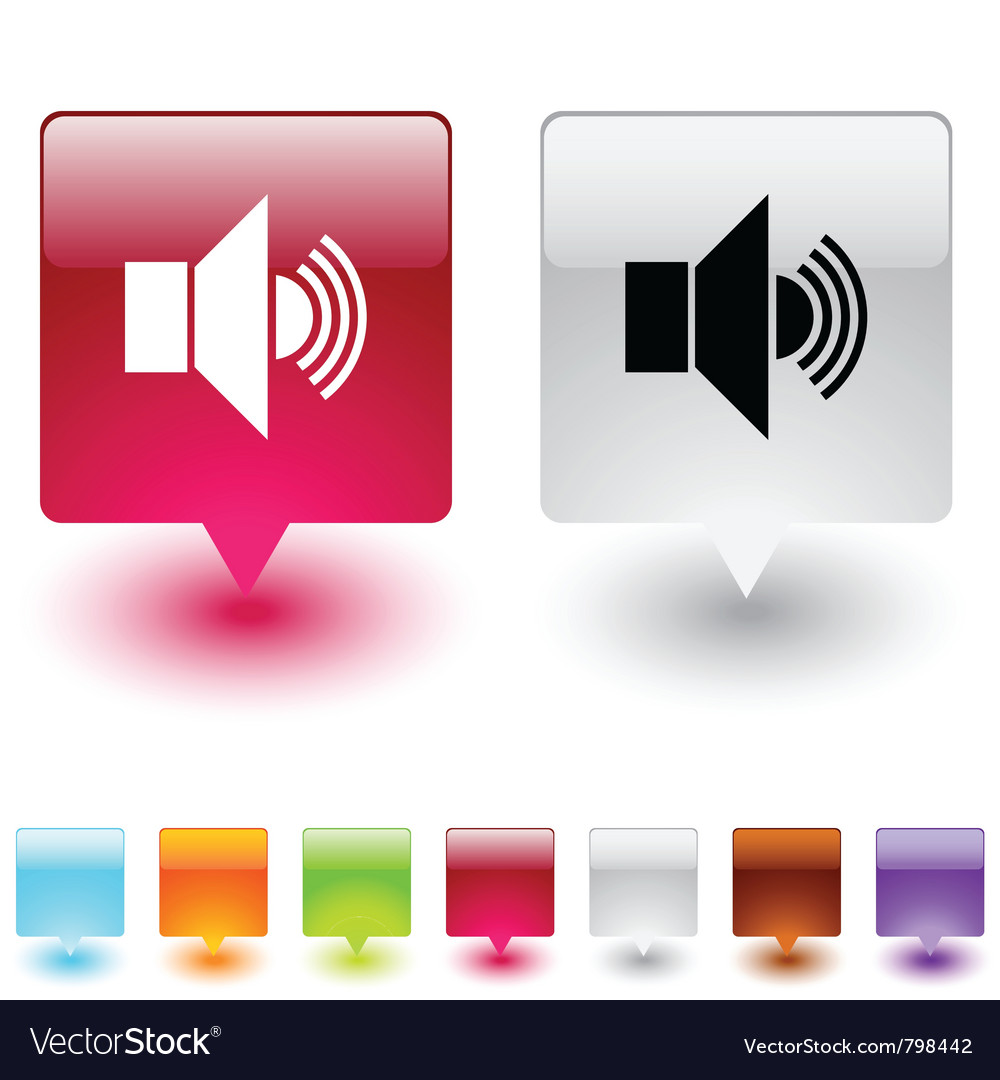 Sound square button Royalty Free Vector Image - VectorStock