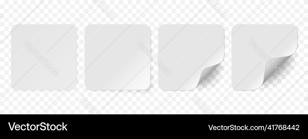 White realistic paper stickers isolated on Vector Image