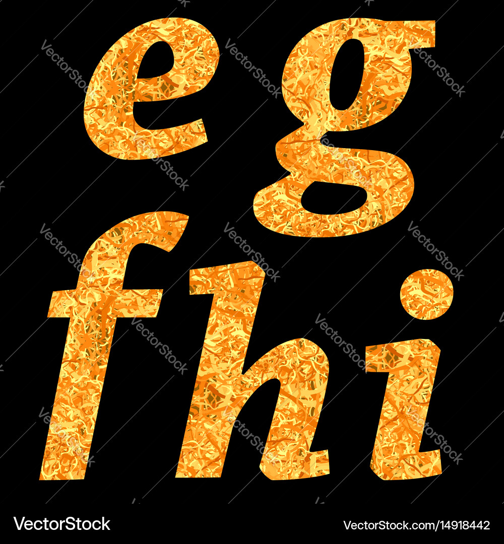 Yellow letters of alphabet Royalty Free Vector Image