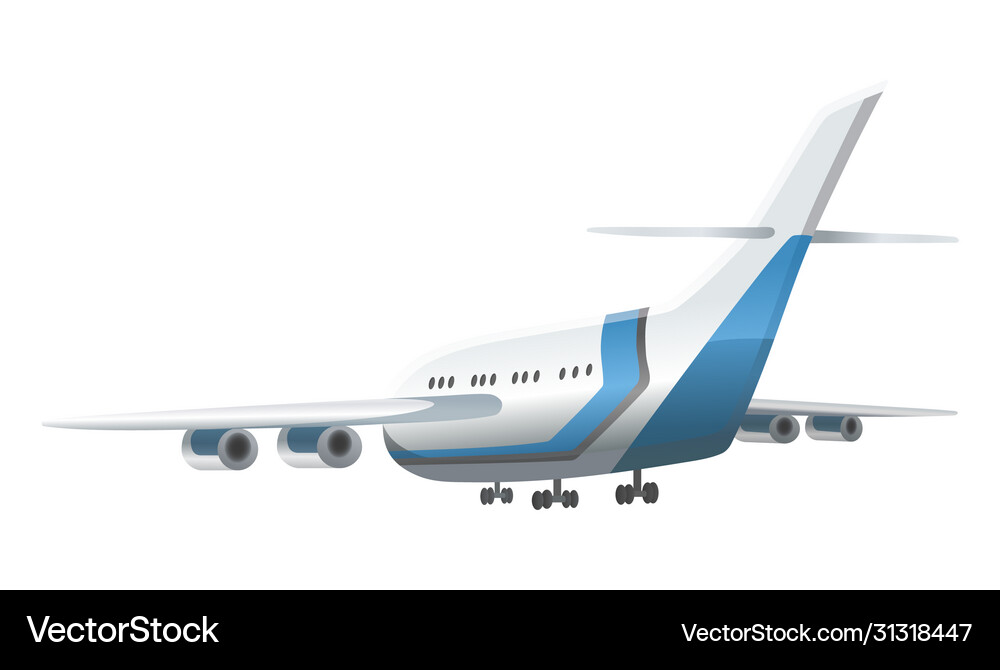 Airplane on white background airliner in side Vector Image