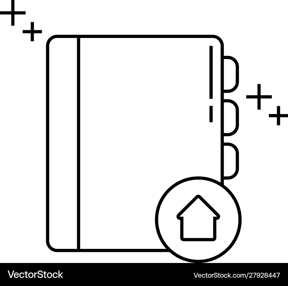 Book marker office line icon style Royalty Free Vector Image