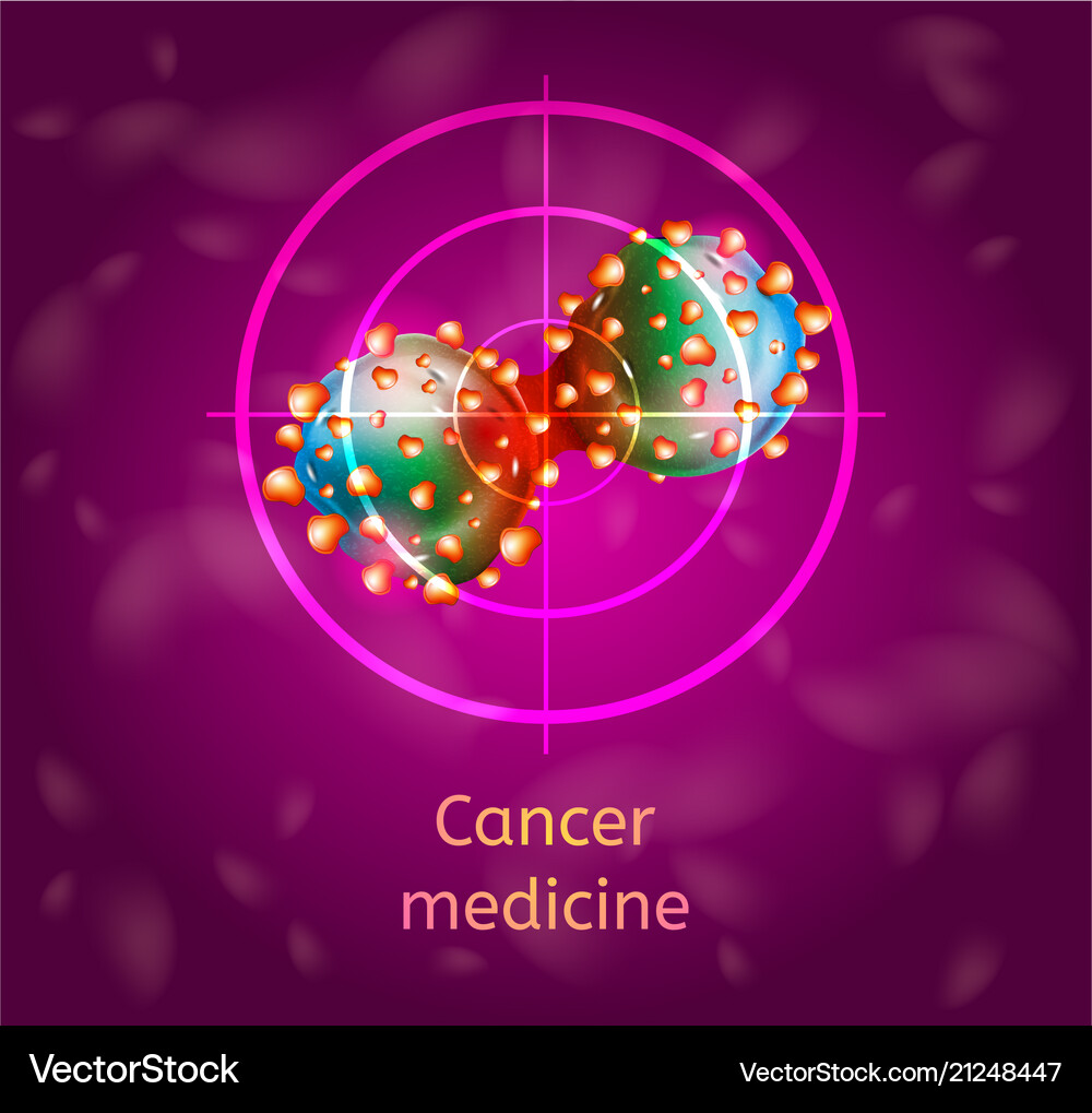 Cancer Cell Division & Treatment Royalty Free Vector