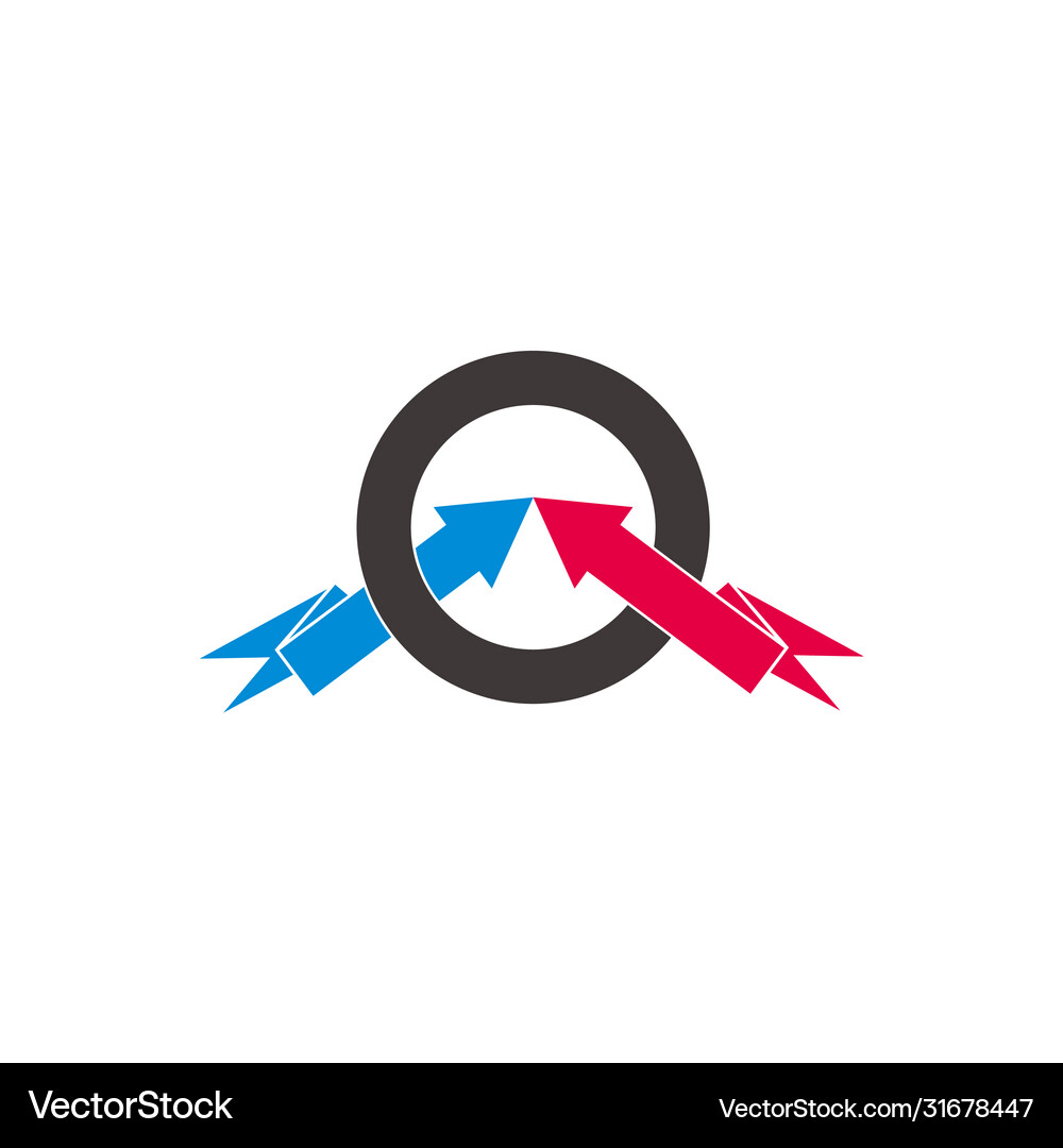 Circle target arrows colorful design symbol Vector Image
