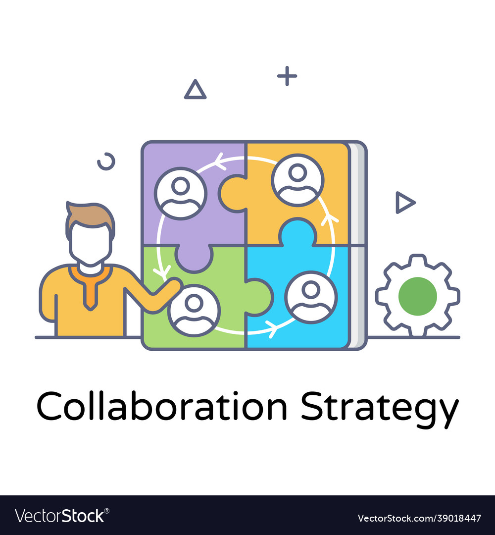 Collaboration strategy Royalty Free Vector Image