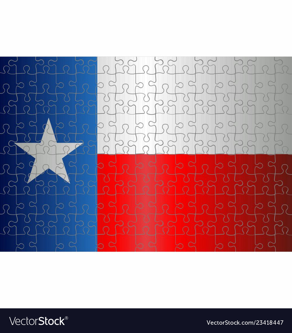 Flag of texas with puzzle background Royalty Free Vector