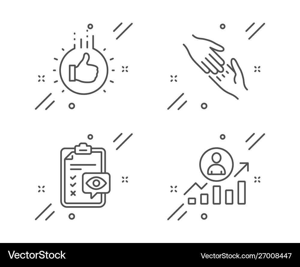 Like hand eye checklist and helping icons Vector Image