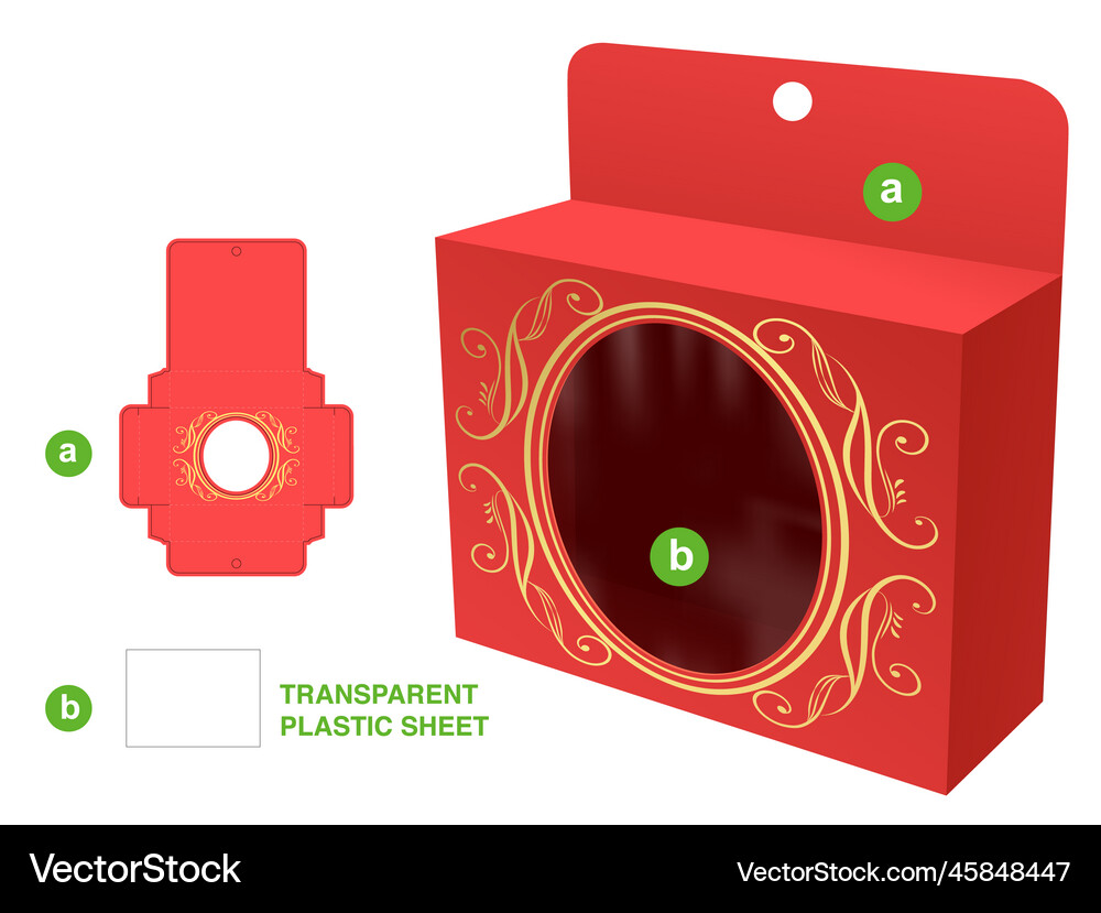 Luxury Cardboard Packaging with Circle Window Vector Image