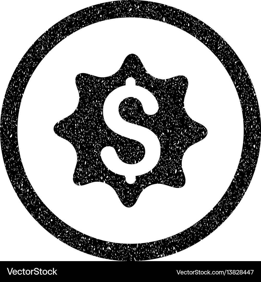 Money award rounded icon rubber stamp Royalty Free Vector