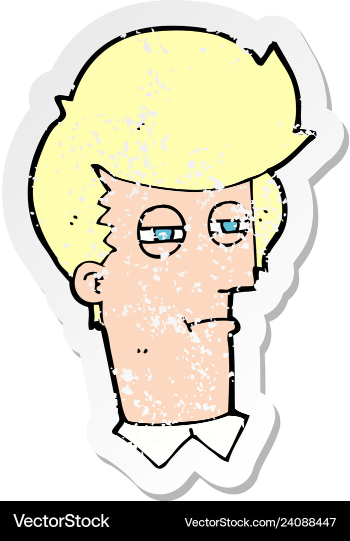 Retro distressed sticker a cartoon man Royalty Free Vector