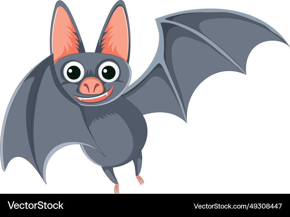Simple bat flying isolated in cartoon style Vector Image