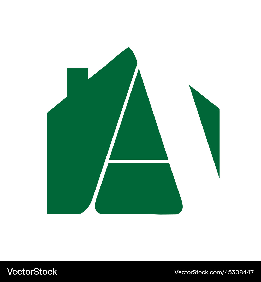 Simple letter a house home logo design concept Vector Image