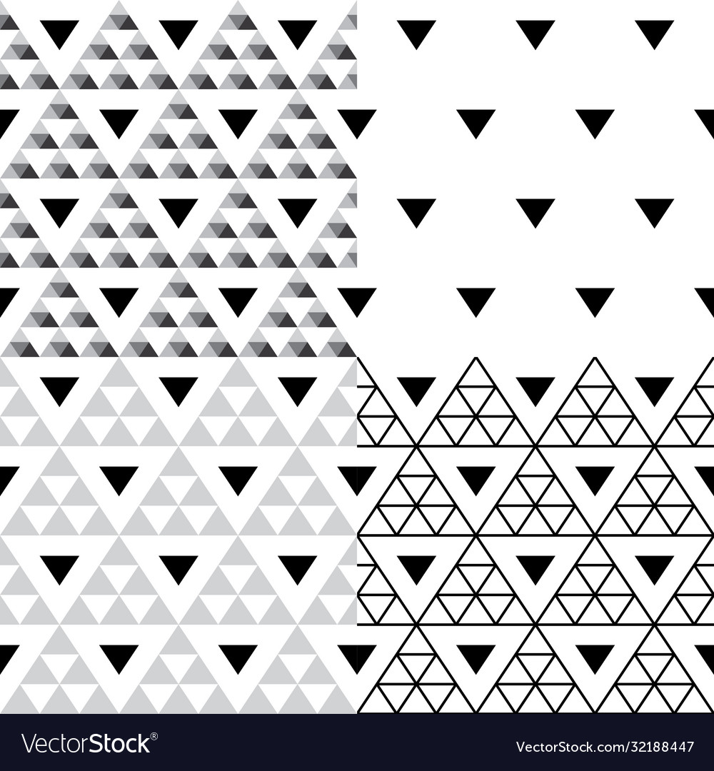 Triangle seamless pattern set - collection Vector Image