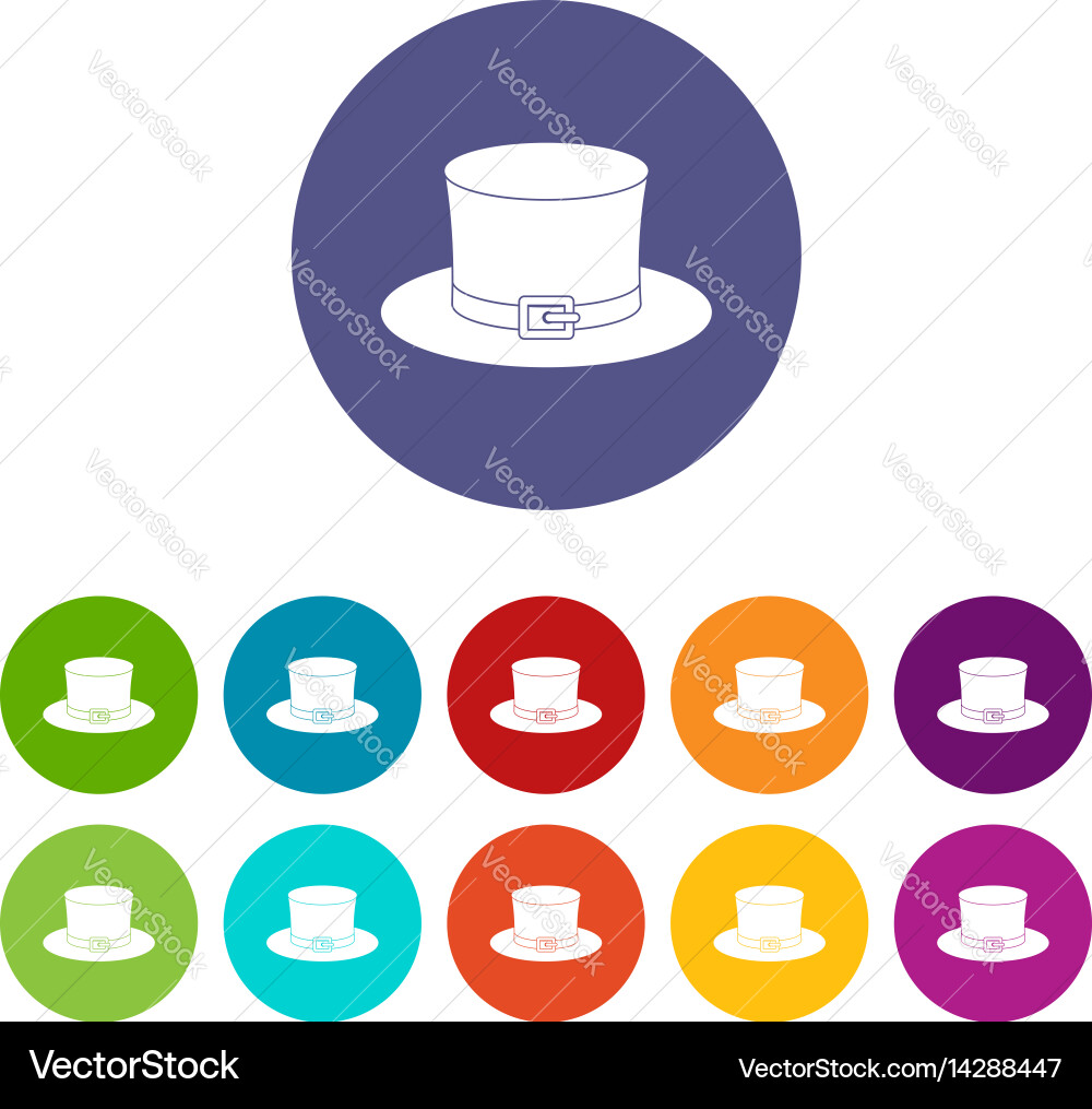 Woman hat icons set flat Royalty Free Vector Image