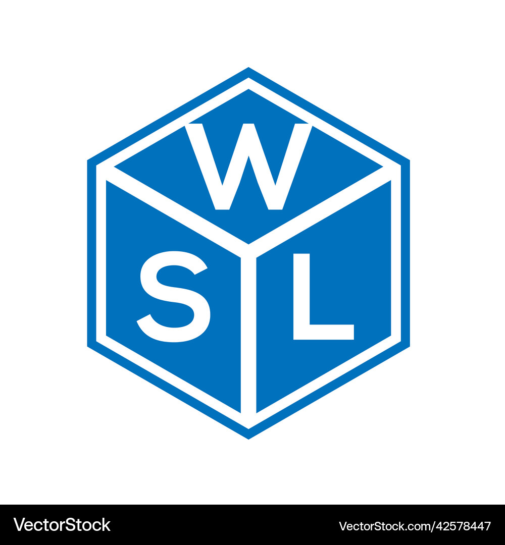 Wsl letter logo design on black background Vector Image