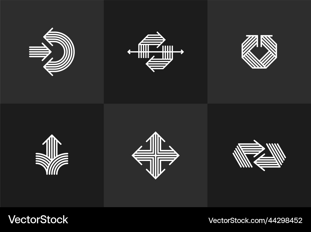 Arrow original logos set isolated pictogram Vector Image