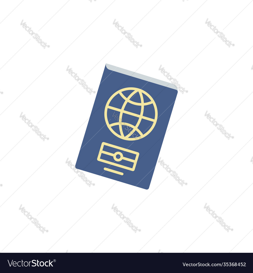 Biometric Passport Color Icon Simple Sign Vector Image