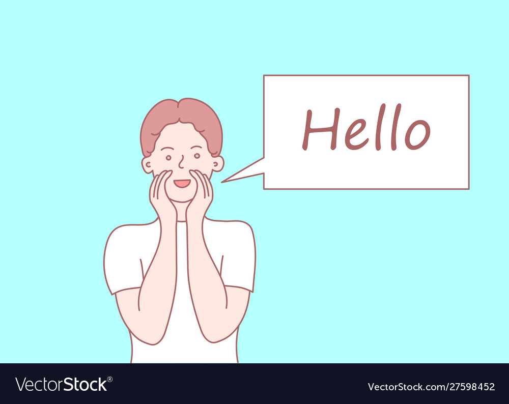 Boy hello Royalty Free Vector Image - VectorStock