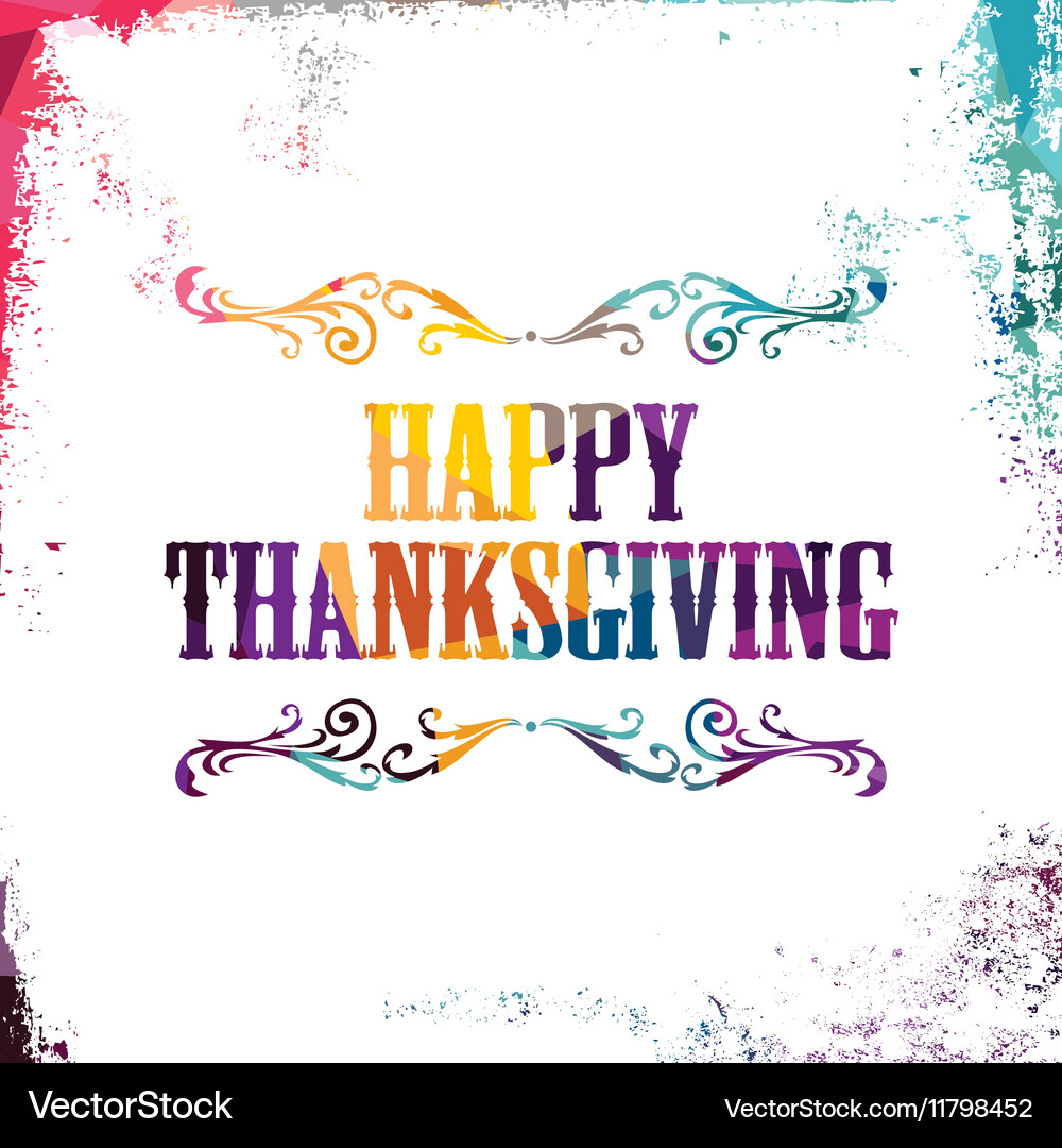 Happy thanksgiving abstract colorful triangle Vector Image