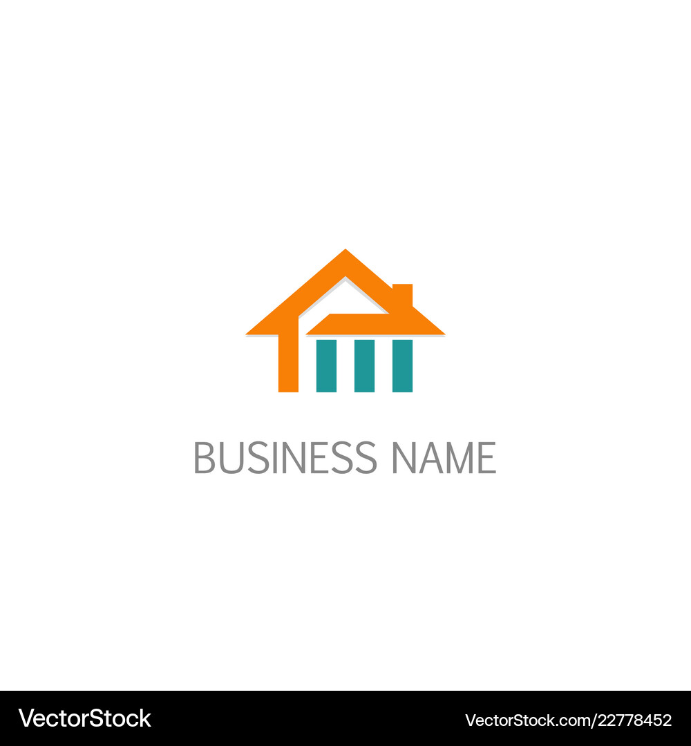 House shape realty company logo Royalty Free Vector Image